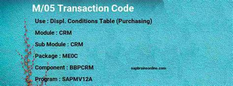 M 05 SAP Tcode For Displ Conditions Table Purchasing