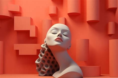 Premium AI Image Femininity Sensuality Sexuality Abstract Concept Head Statue Of A Woman On A