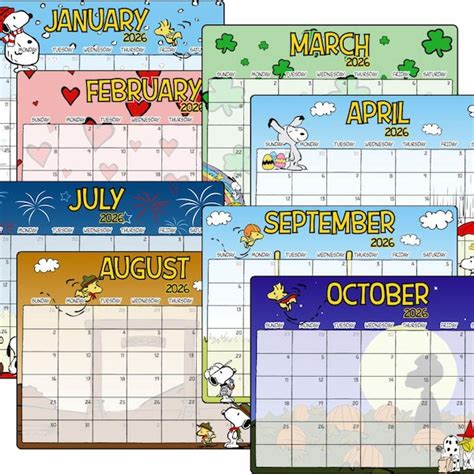 2026 Snoopy Calendar Etsy
