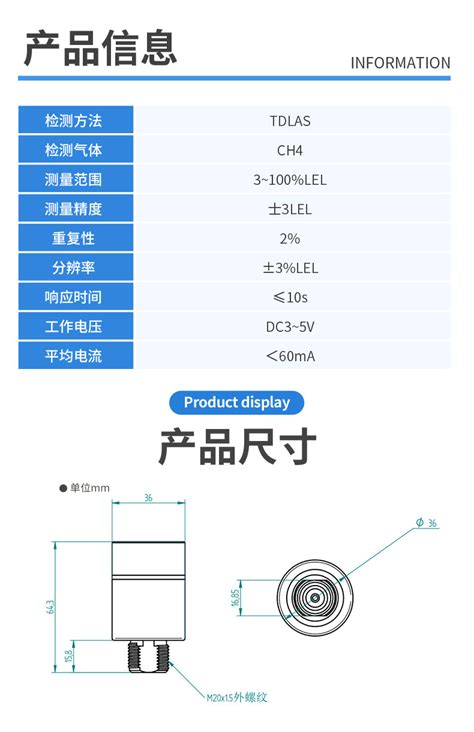 激光甲烷传感器工业有毒可燃气地下管道泄露tdlas点式ch4气体模组 阿里巴巴