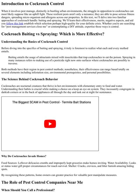 Ppt Cockroach Baiting Vs Spraying Which Is More Effective” Powerpoint Presentation Id