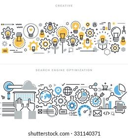 Flat Line Design Vector Illustration Concepts Stock Vector Royalty Free Shutterstock