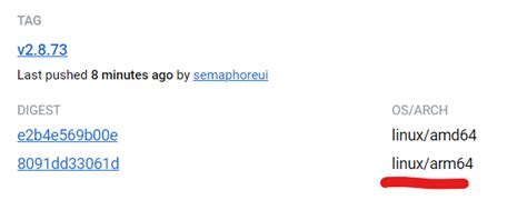 Request Docker Release For ARM Arch Issue 826 Semaphoreui