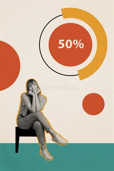 Composite Collage Picture Image Of Interested Female Look Data Percent Information Trading Weird