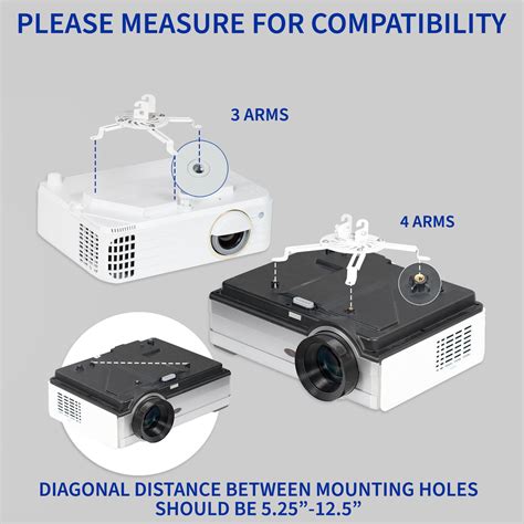 White Universal Drop Ceiling Projector Mount Vivo Desk Solutions