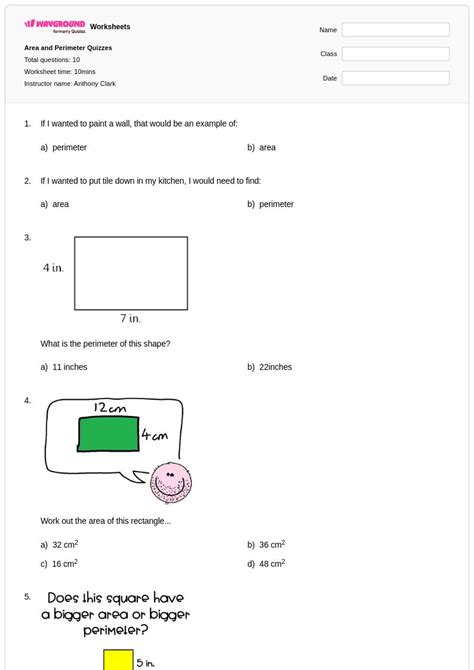 50 Area And Perimeter Worksheets For Grade 6 On Wayground Free