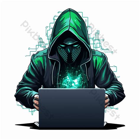 Hacker With A Laptop On Black Png Images Psd Free Download Pikbest