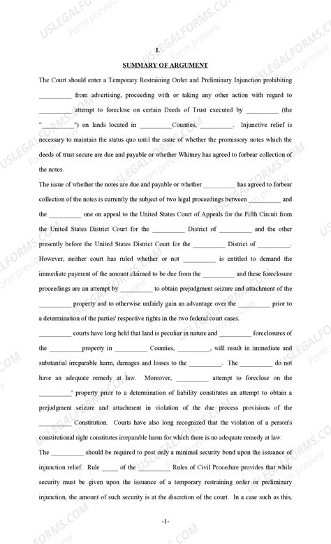 Sample Brief Injunction South Carolina Judicial Department Us