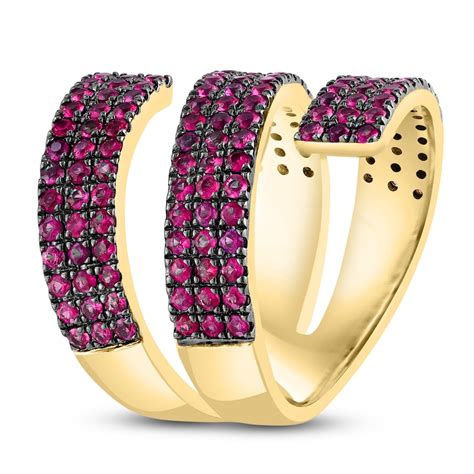Lali Jewels Natural Ruby Spiral Ring 14k Yellow Gold Jared
