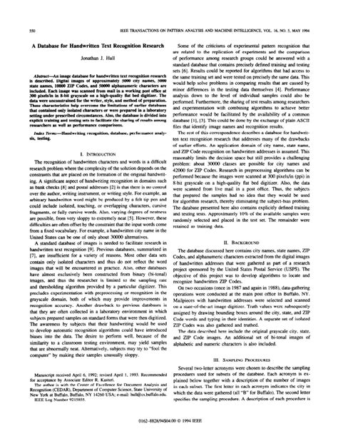 pdf database for handwritten text recognition research