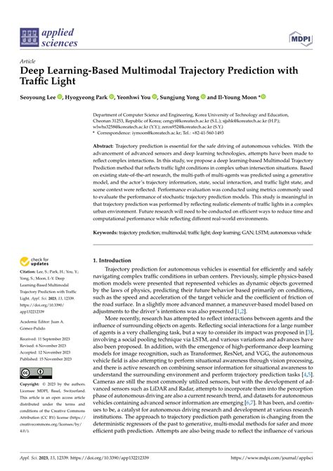 Pdf Deep Learning Based Multimodal Trajectory Prediction With Traffic
