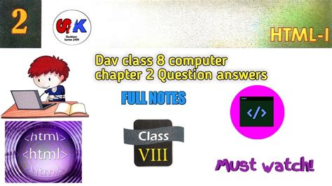 dav class 8 computer chapter 2 question answers html i full notes