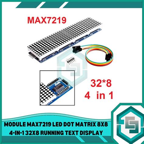jual module max7219 led dot matrix 8x8 4 in 1 32x8 running text display shopee indonesia