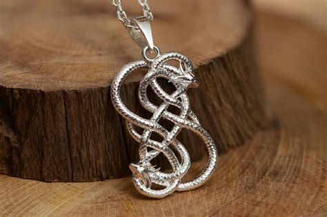 Loki Serpent Jörmungandr Symbol Pendant Dark Silver Viking Amulet