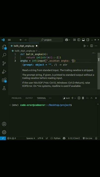 Program Python Balik Digit Angka Coding Pythonanddjangofullstackwebdeveloper Youtube