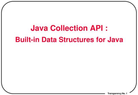 Ppt Java Collection Api Built In Data Structures For Java