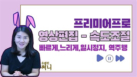 프리미어 프로 동영상 편집 재생속도 조절 2배속 빠르게 느리게 일시정지 역재생 등 해서 영상 편집 속도 자유롭게