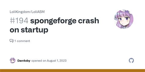 Spongeforge Crash On Startup Issue 194 LoliKingdom LoliASM GitHub