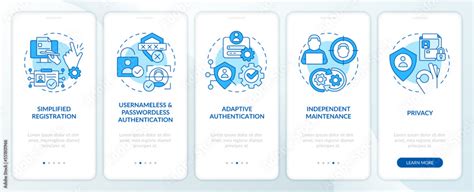 Involving Ciam Advantages Blue Onboarding Mobile App Screen Walkthrough 5 Steps Editable