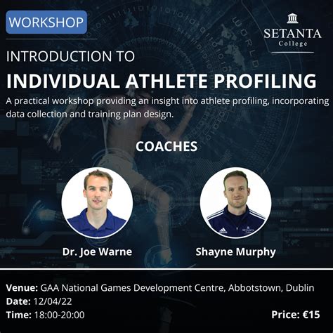 Workshop Introduction To Individual Athlete Profiling Setanta College