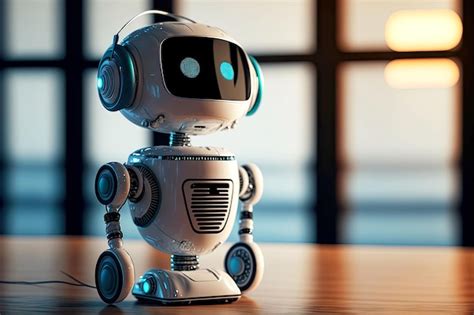 Premium Photo Futuristic Robotic Virtual Assistant In Form Of