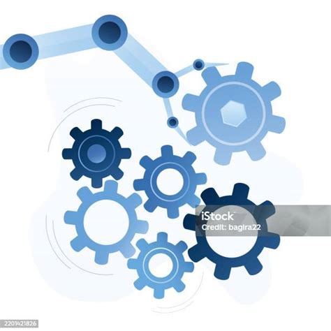 로봇 팔 조립 공장의 새로운 메커니즘 엔지니어링 실험실 생산 기계 또는 로봇 자동화 작업 제조 라인 수리를 하는 로봇 손 Cpu에 대한 스톡 벡터 아트 및 기타 이미지