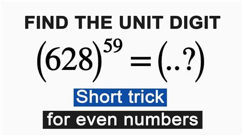 How To Find The Unit Digit Easily Quicker Method PART 2 Even Numbers YouTube