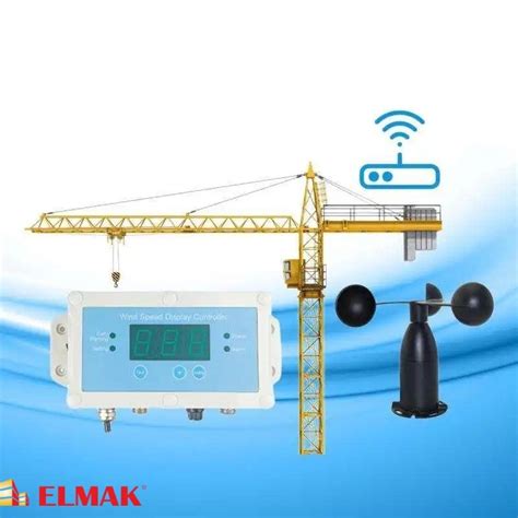 Smart Wireless Wired Integrated Tower Crane Wind Speed Sensor With Cup Anemometer Indicator And