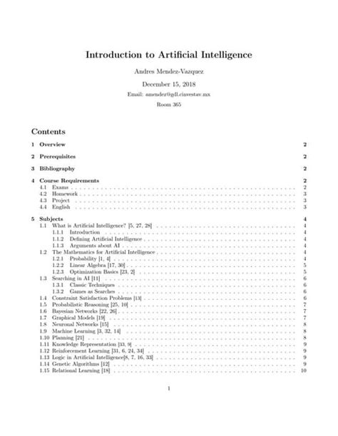 Introduction To Artificialintelligencesyllabus Pdf