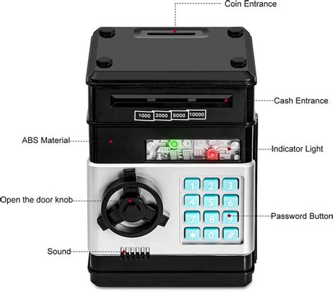 Badu Bg Електронна касичка Сейф Касички за деца Цифрови монети Спестяване на пари Сейф Банкомат