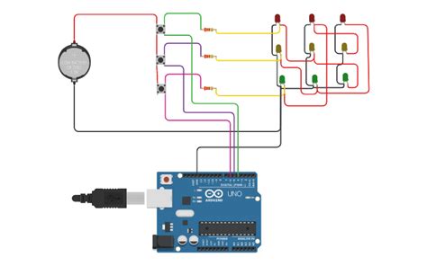 circuit design traffic signal automatic tinkercad