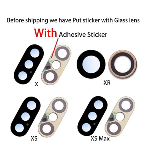 10 шт для Iphone X Xr Xs Max стеклянный объектив задней камеры с наклейкой клейкие запасные
