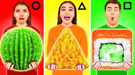 기하학적 모양 음식 챌린지 재미있는 음식 상황 Kazaza Challenge Youtube