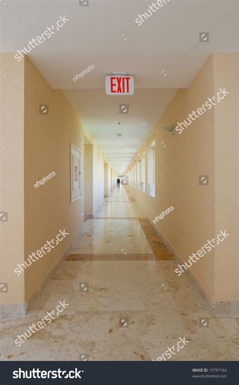 Emergency Exit Sign Hotel Hallway Stock Photo 15797164 Shutterstock