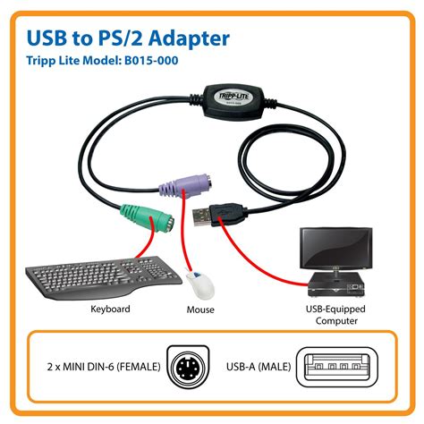 Tripp Lite Usb To Ps2 Adapter Keyboard And Mouse B015