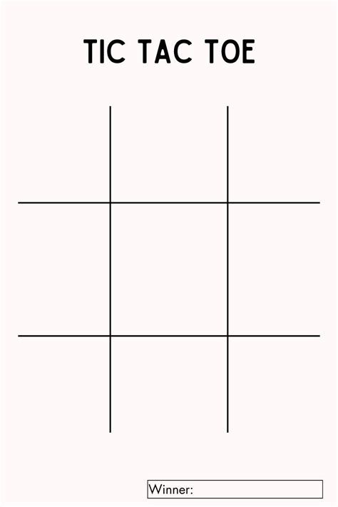 Tic Tac Toe Printable Game