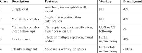Bosniak Classification System Of Renal Cystic Mass Download Table
