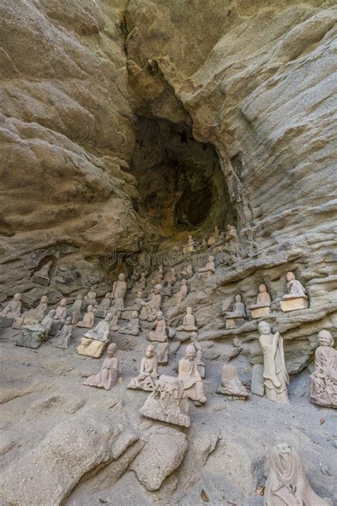 Cave With Some Of The 1500 Arhat Or Rakan Hand Carved Stone Statues