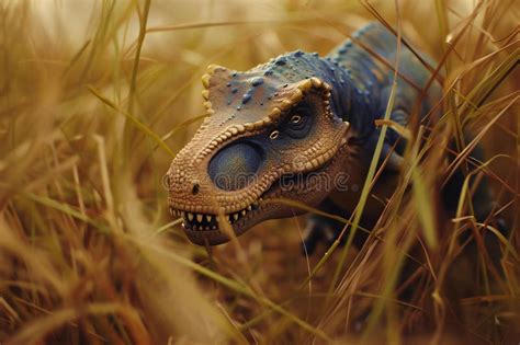 Dinosaur In The Grass Dinosaurs In The Grass Stock Illustration