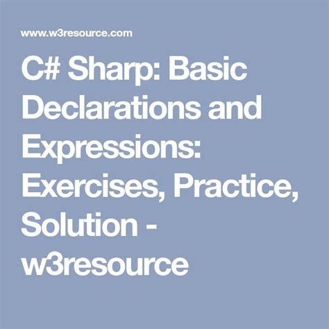 Basic Declarations And Expressions In C