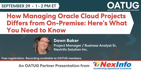 Webinar Managing Oracle Cloud Projects Vs On Premise