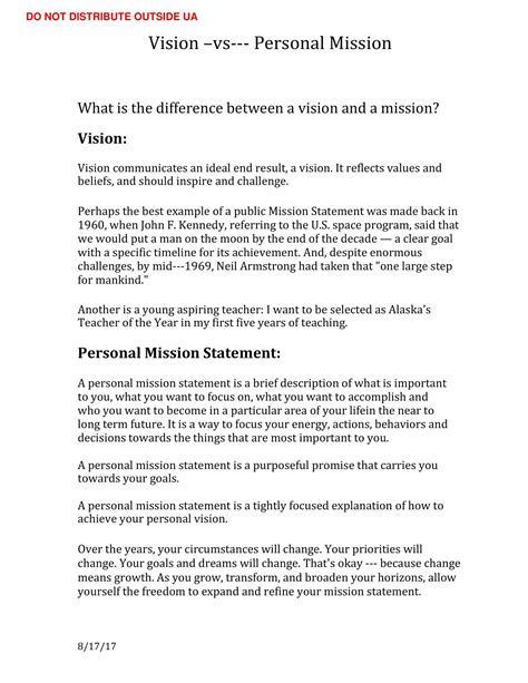 Free Printable Vision Statement Templates [word Pdf] Examples