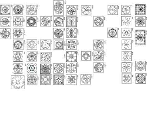 Motifs Artistic Decorative Design Patterns Cnc Drawing For Marble And Steel Or Wood Dwg Detail