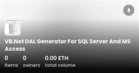 Vbnet Dal Generator For Sql Server And Ms Access Collection Opensea