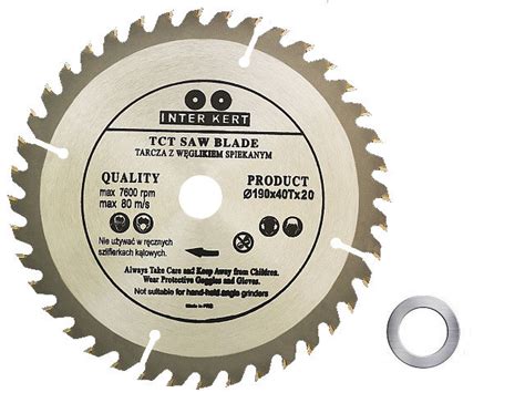 Inter Kert 190x20x40t Tarcza Widiowa Piła Do Drewna Z Węglikiem
