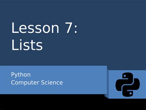 python 7 lists teaching resources