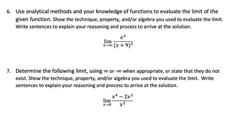 Solved 6 Use Analytical Methods And Your Knowledge Of