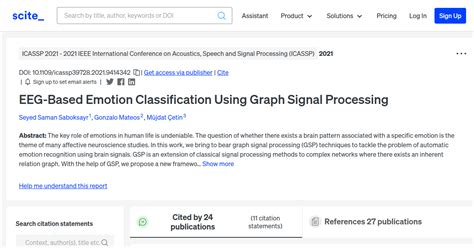[citation report] eeg based emotion classification using graph signal processing