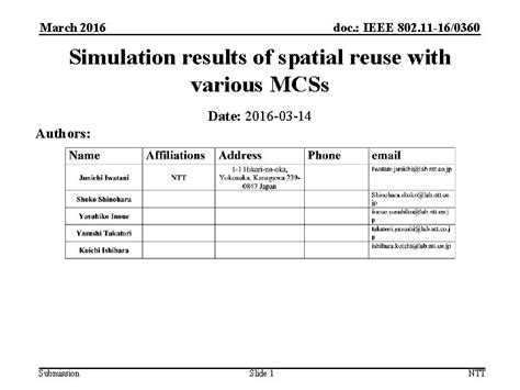 March 2016 Doc Ieee 802 11 160360 Simulation