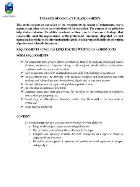Assignment Writing Guidelines Pdf Written Communication Human